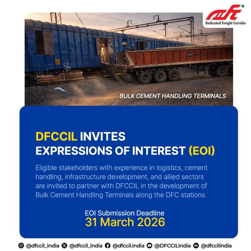 DFCCIL invites stakeholders for development of bulk cement handling ...